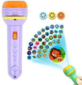 Pseudo Mini Projector 3 Slides 24 Patterns Flashlight Kids Projection ...