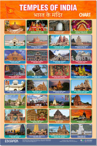 ESCAPER Temples of India Chart for Kids, Chart for Kids Learning (11.5 ...