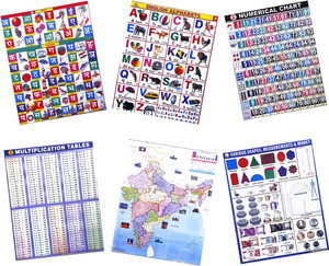 Nivita Kids Charts,Map, Alphabet,Numbers, Hindi Alphabet,Shapes ...