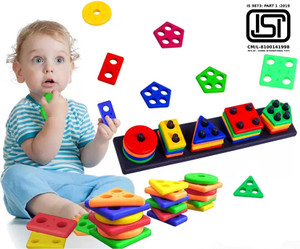 BOZICA Mathematical Learning Educational Geometric Shape Sorter Puzzle ...