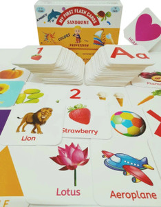 Sandrone All in One Flash Cards for Kids(Non-Tearable flashcards-Water ...