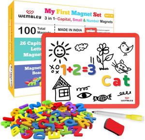 Wembley Magnetic Spelling & Math Set with Board 100 Magnetic ...