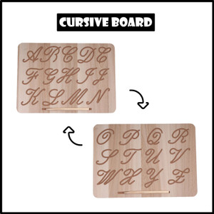 RAINBUD Capital Cursive ABCD English Alphabet Tracing Puzzles Board and ...