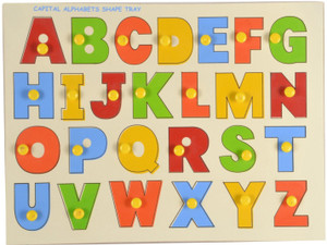 Bloomingworld toys Wooden Capital ABC Tray with Knobs Price in India ...