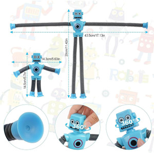 KIDOLOGY Telescopic Suction Cup Robot Sensory Toy for Kids, Fidget Toys ...