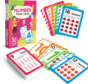 CLICKEDIN Beautiful Number Flash Card for Kids High-Quality Printed 30 ...