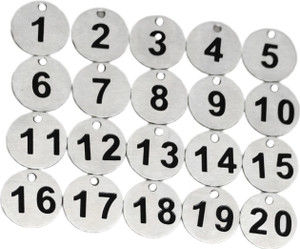 90 Degree Stainless Steel Number Tokens Chips Coins with Hole for bank ...