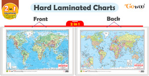 2 IN 1 WORLD POLITICAL AND PHYSICAL MAP IN HINDI Educational Charts ...