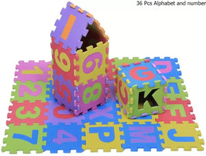 FORSIKHA ABCD Alphabet Blocks Puzzle Foam Mat Interlocking Learning ...