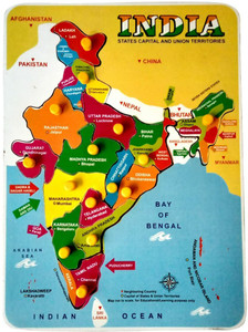 EL SMO Wooden Indian Map Puzzles for Kids identifier Board Map with ...