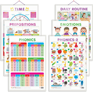 Set of 6 TIME, EMOTIONS, DAILY ROUTINE, PREPOSITIONS, PHONICS - 1 and ...
