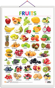 GO WOO Fruits Educational chart with Big font and Dust resistant ...