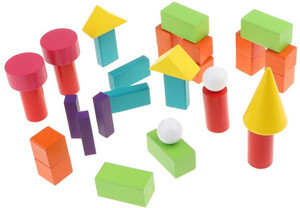 Lyla 32Pcs Wooden Geometric Solids 3-D Shapes Geometry Math ...