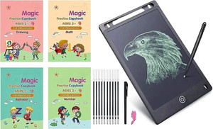 ZEQTOS LCD Writing pad and magic practice copy book 4book+10reffils ...