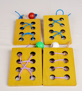 BRILLA Wooden Learning Educational Lacing Plate for Preschool Kids ...
