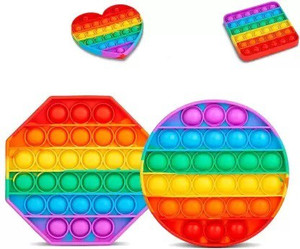 FineArts 4 Pack Pop It Pop Its Rainbow Pop Fidget Toys Price in India ...