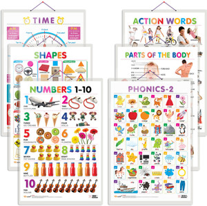 Set of 6 Shapes, Parts of the Body, Action Words, Numbers 1-10, TIME ...
