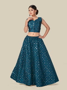ALLENAA Embroidered Stitched Lehenga Choli - Buy ALLENAA Embroidered ...