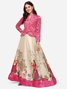 KAHIRAA WHOLETEX Digital Print Semi Stitched Lehenga & Crop Top - Buy ...