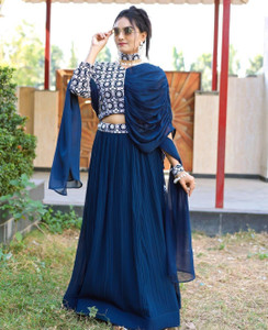 ABHI D DESIGN Embroidered Semi Stitched Lehenga Choli - Buy ABHI D ...