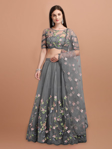 ZAALIMA FASHION Embroidered, Embellished Semi Stitched Lehenga Choli ...