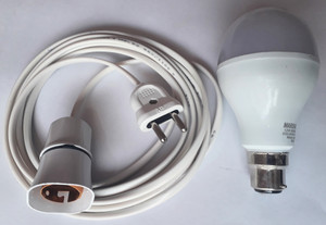 AP Hanging Bulb Holder with 12 WATT LED BULB, 2 Pin Plug and 3 Metre ...