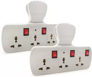 MOBIBASICS Combo Pack 3+3 Ports Universal Plug Compatibility Extension ...