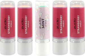 zudio STRAWBERRY -4 AND MINT -1 LIP CARE PACK OF 5 STRAWBERRY, MINT ...