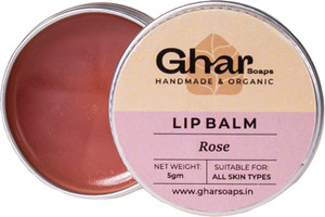 GHAR SOAPS Rose Lip Balm for Dry Damaged & Chapped Lips Enriched with ...