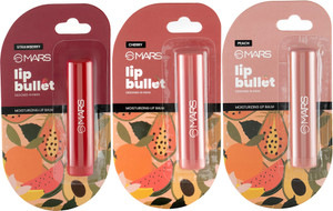 MARS Lip Bullet Moisturizing Lip Balm Strawberry, Peach, Cherry With ...