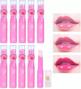 Glamezone 10 pcs of Pink Magic Lip Balm Strawberry Flavour for Women ...