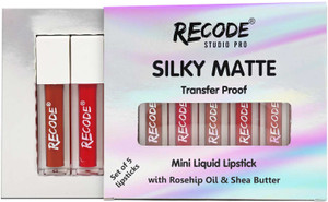 recode Set of 5 Silky Matte Mini Liquid Lipsticks - 6.25 ml (1.25ml x 5 ...