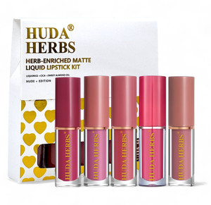 HUDA HERBS 5Pcs Mini Liquid Lipstick Matte Waterproof Lipstick Combo ...