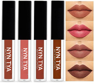Nyn TYA Mini Lipsticks Combo Pack of 4 Liquid Matte Lipstick Set Nude ...
