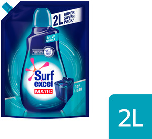 Surf excel Matic Top Load Liquid Detergent 2L Refill pouch, Remove ...