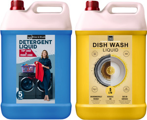 BLISS & BLUSH Extra Power Liquid Detergent 5L & Dish Wash Liquid Lemon ...