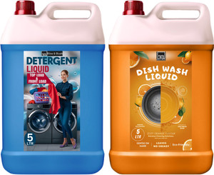 BLISS & BLUSH Dishwash Liquid 5L & Detergent Liquid 5L For Washing ...