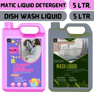 BLISS & BLUSH Washing Machine Liquid 5L& Dish Wash Liquid 5L| 1X Anti ...