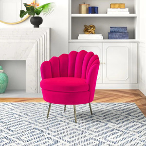 manzees Premium Beautiful Dark Pink Upholstered Barrel Chair | Living ...