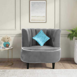 Ebony Circle Wing Chair Fabric Living Room Chair Price in India - Buy ...