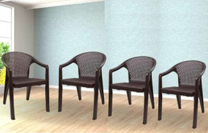 Anmol Tycoon Plastic Chair Set of 4 for Outdoor Indoor Dining Room ...