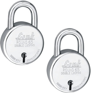 Link 65mm New Round Padlock |Lever|Double Locking|50k Key Combinations ...