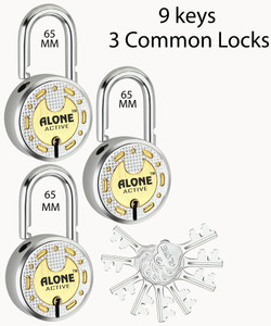 alone Active Round 65mm Lock for Home Gate Shop & Shutter, 9Same Keys 3 ...