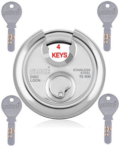 alone Stainless Steel Shutter Disc Lock 70mm with 4 Computerized Keys ...