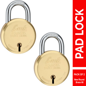 Link 65mm New Round Brass Padlock |Lever|Double Lock|50k Key ...