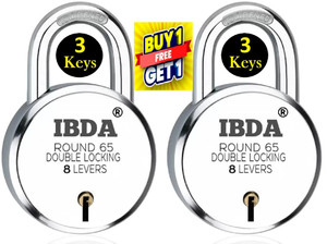 IBDA LOCKS 65mm Round 1+1 Pc.| Double Locking | 8 Levers' Technology ...