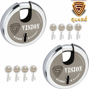 S-Guard Iron-Steel 65MM,6 Lever-4 Key Shutter lock for Shop,Godown,Main ...