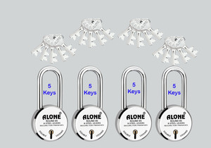 alone Round 65mm Long Neck 5 Keys Each 4 Padlocks for home door gate ...