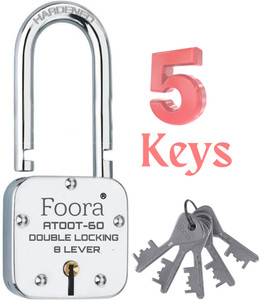 LINK O LINE Foora lock 5 Keys Lock ATOOT 60mm, Long Hardened Shackle ...