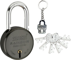 alone Rainbow Round 65mm lock 6 Keys Padlock for door Black Matte ...